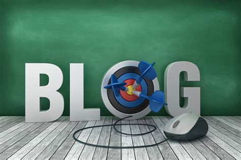 칠판 배경에 대상 및 컴퓨터 마우스와 3d 단어 블로그 3d 렌더링 3차원 형태에 대한 스톡 사진 및 기타 이미지 3차원 형태 Brand Name Online