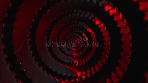 Flying Through Fractal Spiral Rotating Red Tunnel Abstract Speed Motion Backdrop Stock Video