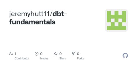 github jeremyhutt11 dbt fundamentals