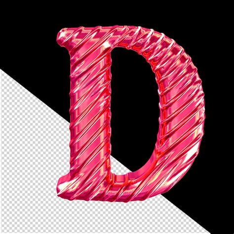 Premium Psd Ribbed Pink 3d Symbol Letter D
