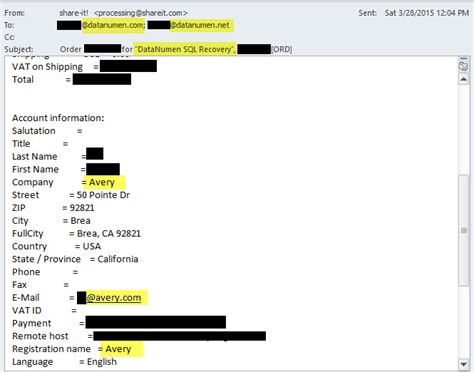 Avery Restored SQL Server Adatbázisok a DataNumen SQL Recovery Egy