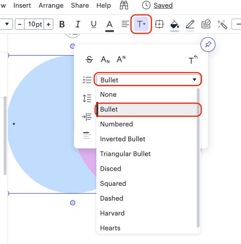 Venn Diagram Bullet Points In Lucidchart Community