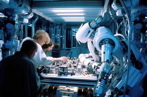 premium ai image in a bustling robotics lab a team of engineers is