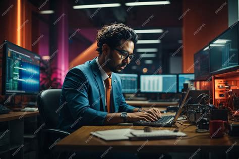 Premium Photo Engineer Working On A Computer In Office Engineering And Architecture Concept