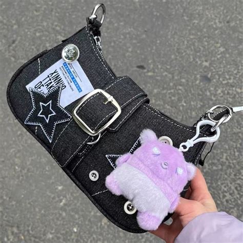 Greatbfb Xingx Denim Underarm Bag New Fashion Trendy Special Interest Design Selenodont Bag