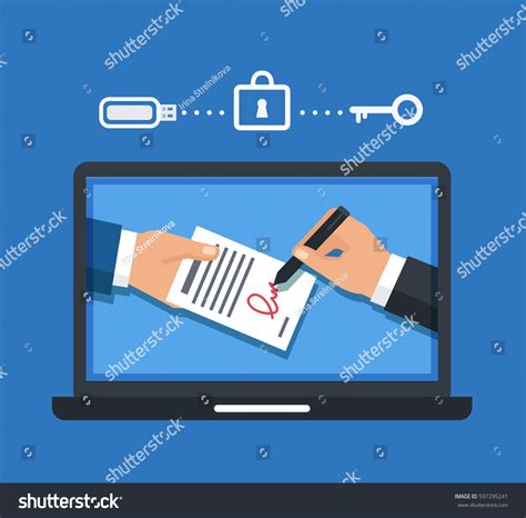 Digital Signature Concept Vector Illustration Stock Vector Royalty Free Shutterstock