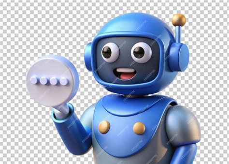 Premium Psd 3d Cute Chat Bot Cartoon Conversation Robot