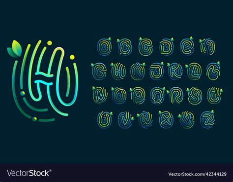 Eco Alphabet Made Of Fingerprint Gradients Vector Image