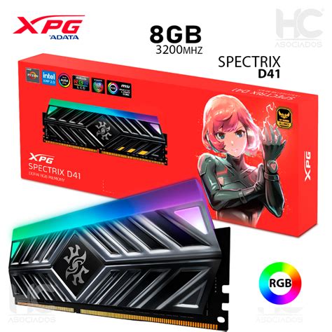 Memoria Ram Xpg Spectrix D41 Rgb Ddr4 8gb 3200mhz Ax4u32008g16a St41 Black Periféricos Para