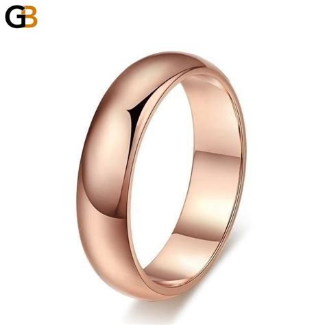 Simple Style Rose Gold Color Wedding Couple Ring For Men And Women