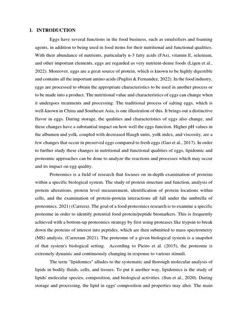 Egg Quality From Lipidomics And Proteomics Perspective Pdf High
