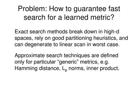 Ppt Fast Similarity Search For Learned Metrics Powerpoint