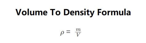 Volume To Density Calculator