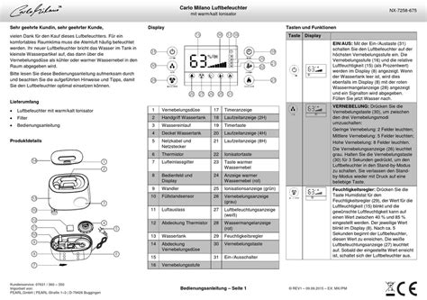 CARLO MILANO NX-7258 BEDIENUNGSANLEITUNG Pdf-Herunterladen | ManualsLib