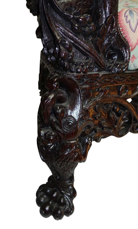 Burmese Padouk Wood Carved Settee Sofa Asian 19th Century At 1stdibs Asian Sofa Asian Settee