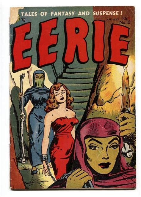 Eerie 15 1954 Woman Chained On Cover 1954 Werewolf Story Horror