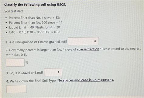 Solved Classify The Following Soil Using USCS Soil Test Chegg Com