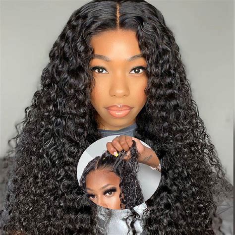 Throw On And Go Wig Water Wave 5x5 Frontal Wigs Human Hair Pre Plucked P