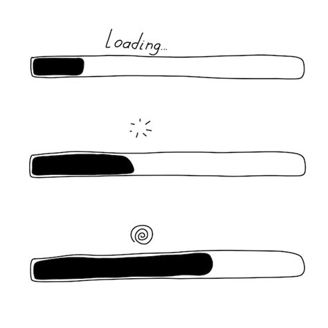 Barre De Chargement Doodle Dans Le Style De Croquis Processus De