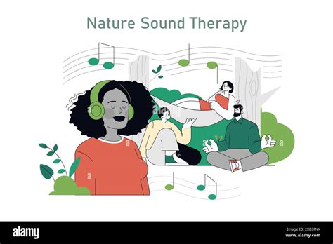Eco Therapy Concept People Engage In Nature Sound Therapy Finding