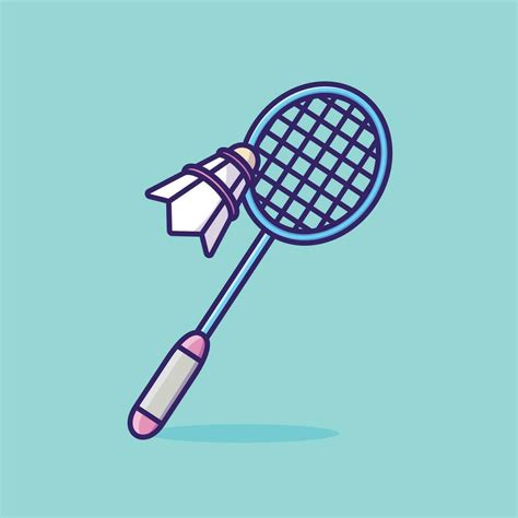 Badminton Racket Cartoon Vector Illustration Sport Equipment Concept