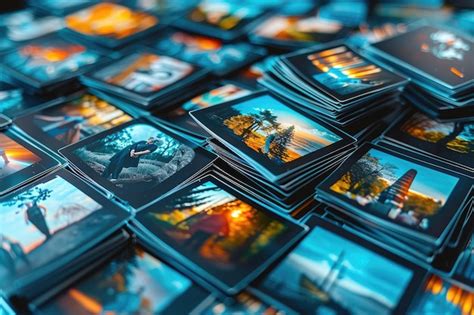Stack Of Pictures With Landscape And Portrait Shots Premium Ai