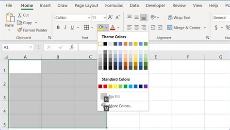 Alth H Select A Color To Fill Cells Excelnotes