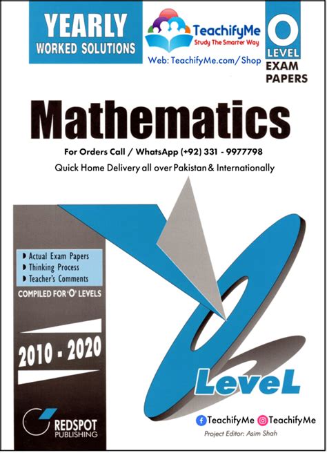 Buy O Level Mathematics Books And Past Papers Online Teachifyme