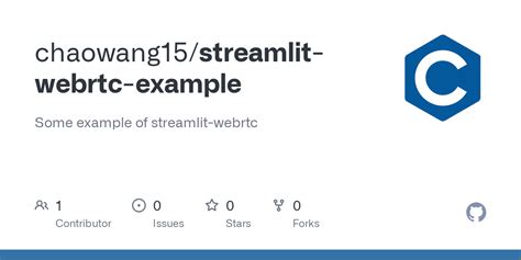 Github Chaowang15streamlit Webrtc Example Some Example Of Streamlit Webrtc