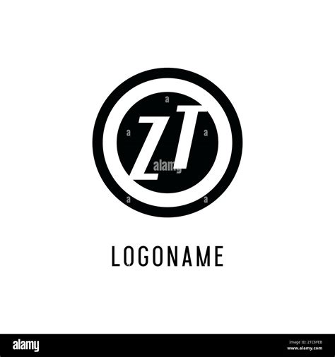 Initial ZT Logo Concentric Circle Line Clean And Simple Monogram Logo
