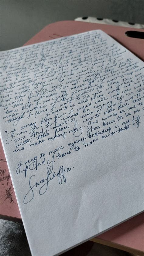 Cursive Handwriting Journal Letter To Yourself