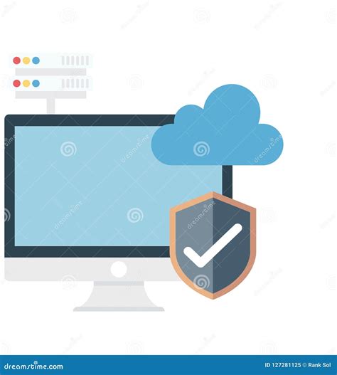Network Protection Isolated Color Vector Illustration Icon Stock Vector