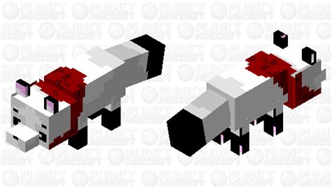 Arctic Fox With Red Scarf Minecraft Mob Skin