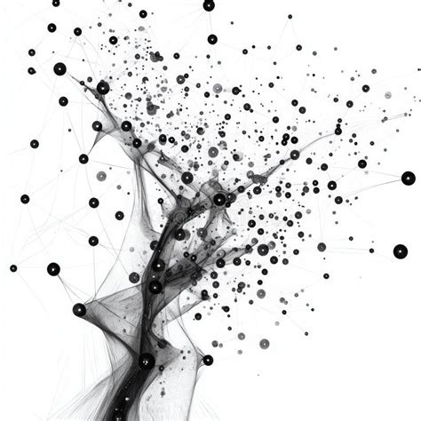 Abstract Network Structure With Black Nodes And Connecting Lines On