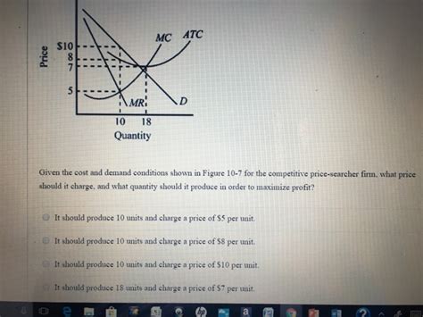 Solved Mc Atc Rt Mr 10 18 Quantity Given The Cost And Demand