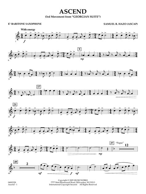 Ascend 3rd Movement From Georgian Suite Eb Baritone Saxophone By