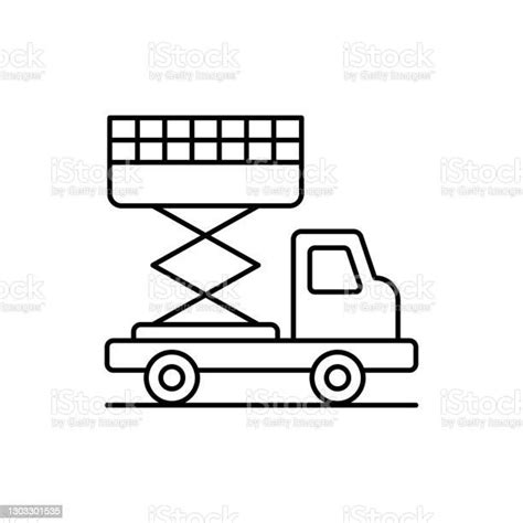 電梯卡車向量輪廓圖示風格插圖eps 10 檔向量圖形及更多交通方式圖片 交通方式 修理 商務 Istock