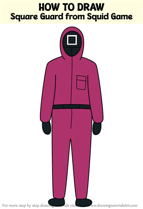 How To Draw Square Guard From Squid Game Squid Game Step By Step