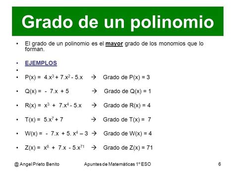 Divisin De Polinomios Polinomio De Grado 6 Entre