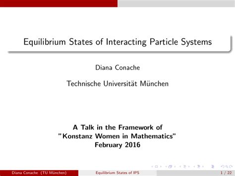 Ppt Equilibrium States Of Interacting Particle Systems Diana