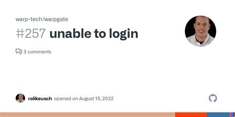 Unable To Login Issue Warp Tech Warpgate GitHub