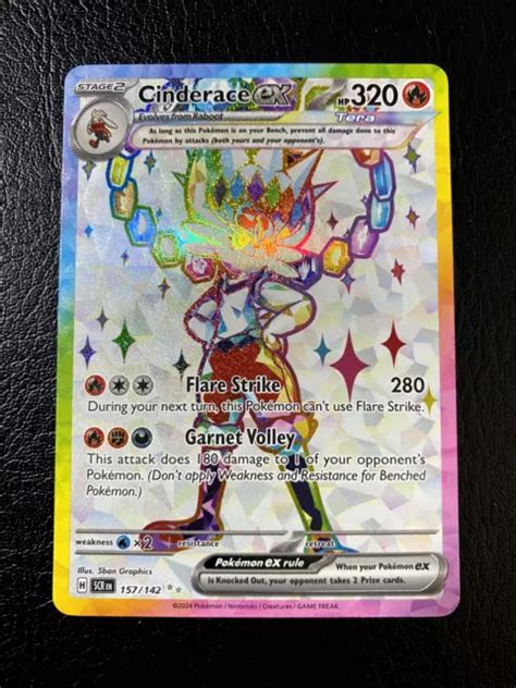PokÉmon Tcg Stellar Crown Cinderace Ex Full Art Rare Holo Pokemon