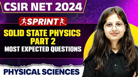 csir net dec 2024 physical sciences solid state physics part 2 pw youtube