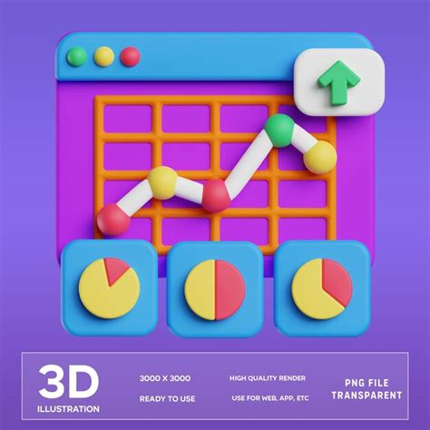 Premium Psd Psd Data Analysis Graph 3d Illustration