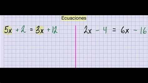 Ecuaciones Lineales Youtube