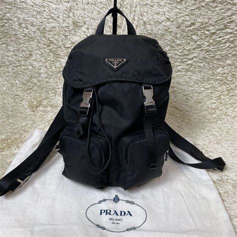 Prada プラダ リュック バックパック 三角プレート ナイロン カーキ