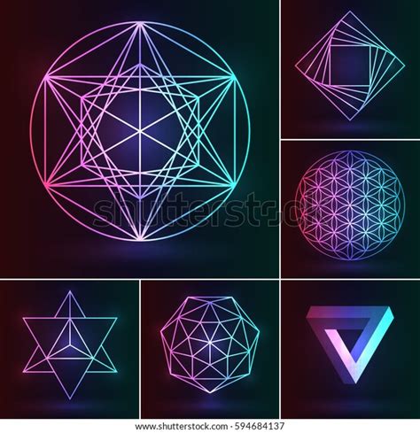 Sacred Geometry Set Vector Esoteric Ornament Stock Vector Royalty Free 594684137 Shutterstock
