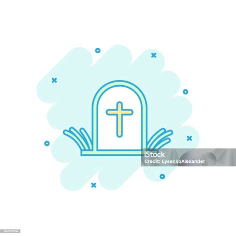 漫畫風格的動畫片萬聖節墳墓圖示向量墓碑標誌插圖像形圖rip 業務飛濺效果概念向量圖形及更多修道院圖片 修道院 剪裁圖 卡通 Istock
