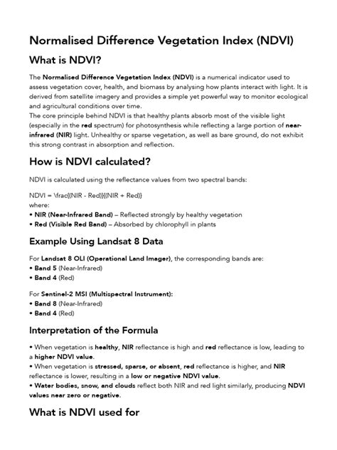 Normalised Difference Vegetation Index Ndvi Pdf Drought Agriculture