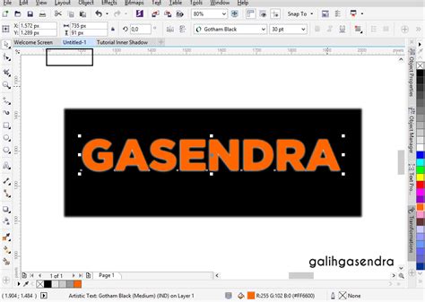 CorelDRAW Tutorial Inner Shadow Text Effect Galih Gasendra